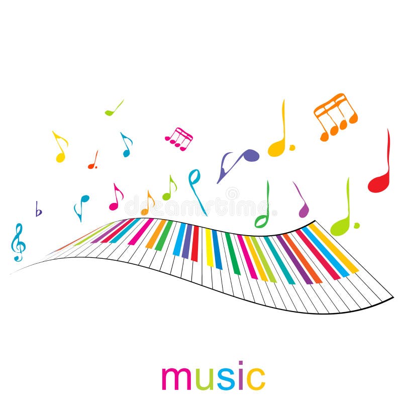 Music Poster with Piano Keys and Music Notes Stock Vector ...