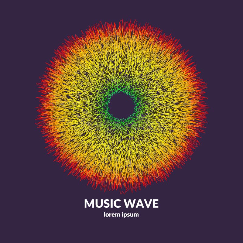 Music Poster. Vector Abstract Background with a Colored Dynamic Waves ...