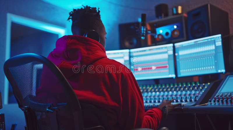 The Music Producer at Work. AI Generated Stock Image - Image of ...