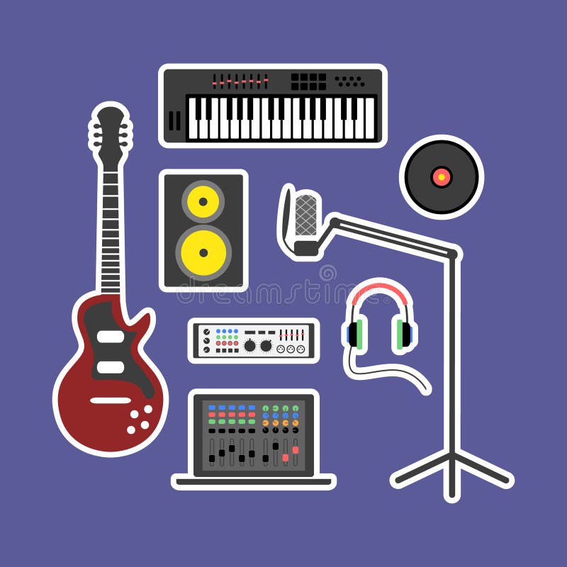 Music production. stock vector. Illustration of flat - 114041703