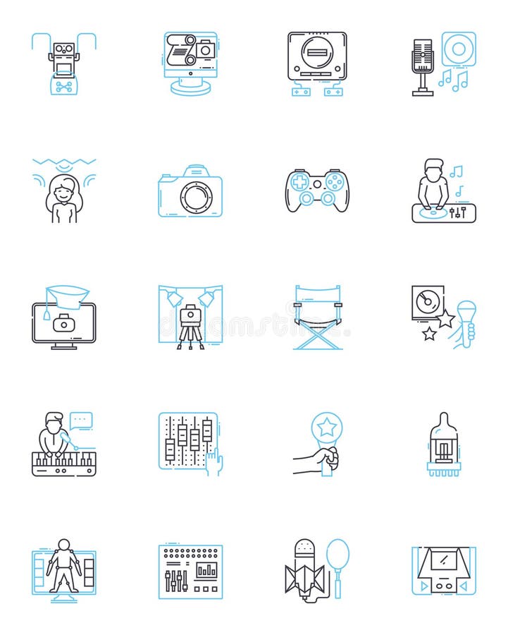 Music Production Linear Icons Set. Beatmaking, Mixing, Mastering ...