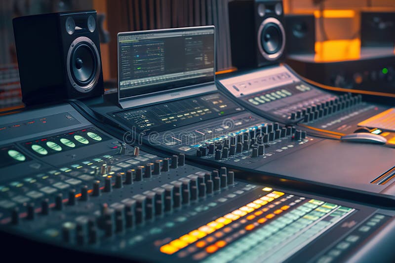Music Production Modern Studio Control Desk with Powerful Audio ...