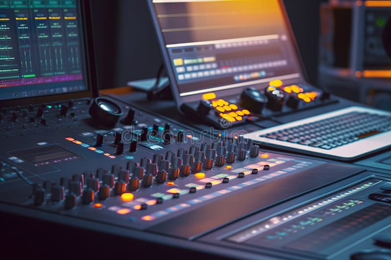 Music Production Modern Studio Control Desk with Powerful Audio ...