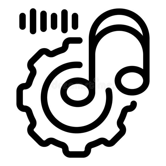 Music Production Process with Gear and Musical Note Icon Stock ...