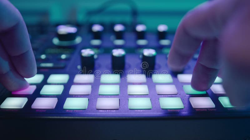 Music Production Studio. Music Composer, Sound Engineer. a Man Works ...