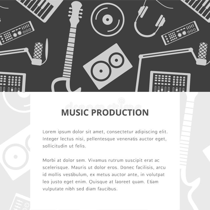 Music production template. stock vector. Illustration of header - 76614977
