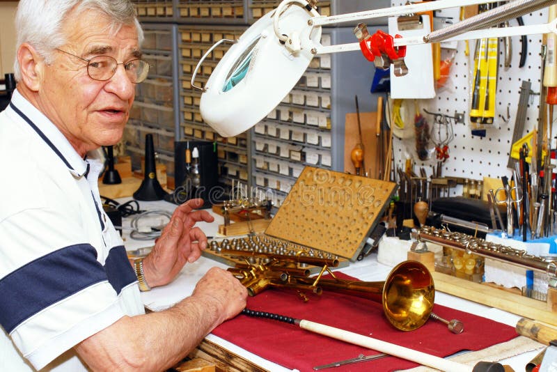 Music Rapair Man stock image. Image of music, workshop - 17115939