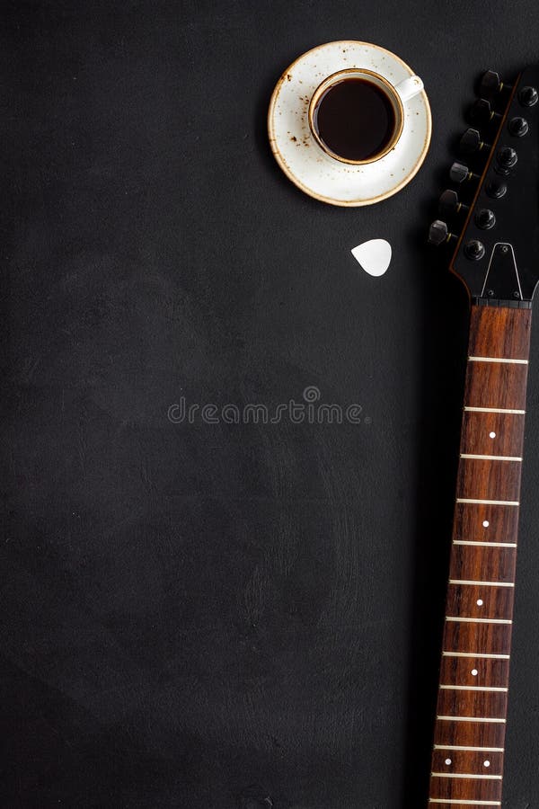 Music Record Studio with Musician and DJ Instruments Black Background ...
