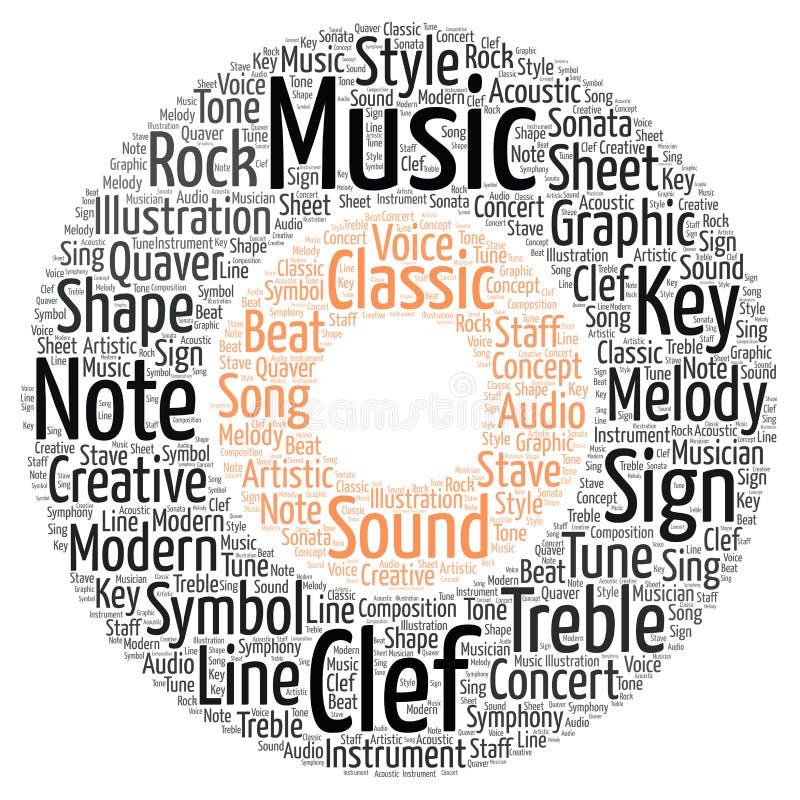Music Record Word Cloud stock illustration. Illustration of beat ...