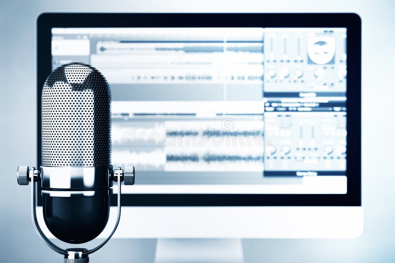 Music Recording Studio Concept. Condencer Microphone Stock Image ...