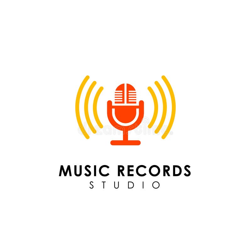 Music Records Logo Design Template. Microphone Icon Symbol Designs ...