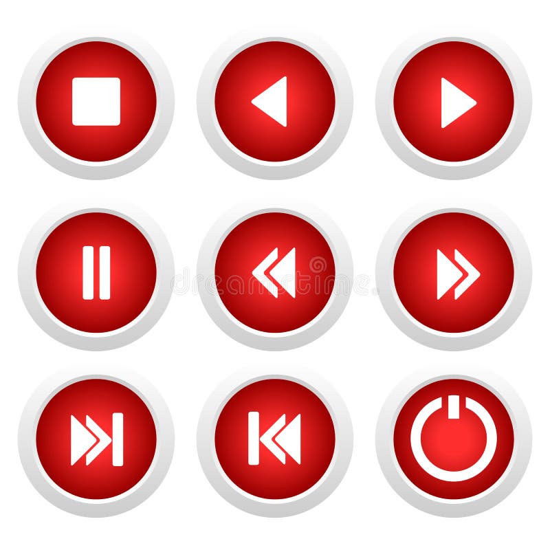 Bold Simple Music Player Buttons Stock Vector - Illustration of player ...