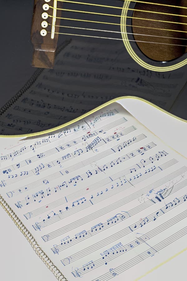 Music Reflection in a Black Guitar Stock Image - Image of drink, unique ...