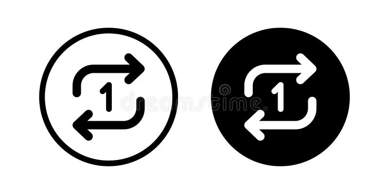 Music Repeat Icon Vector Isolated on Circle Background Stock Vector ...