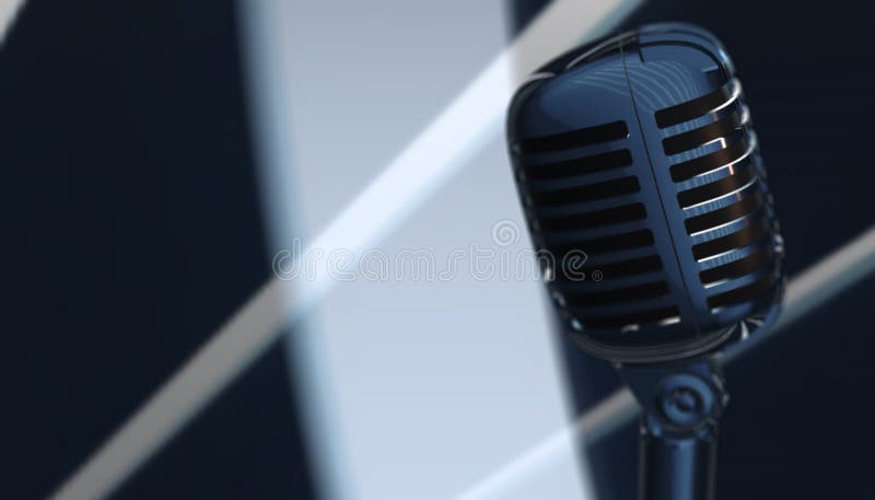 Retro Aluminium Microphone. 3d Render Editorial Photography ...
