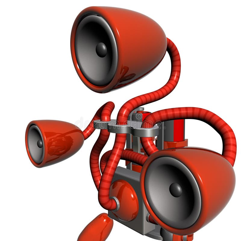 Music robot red stock illustration. Illustration of wire - 4896684