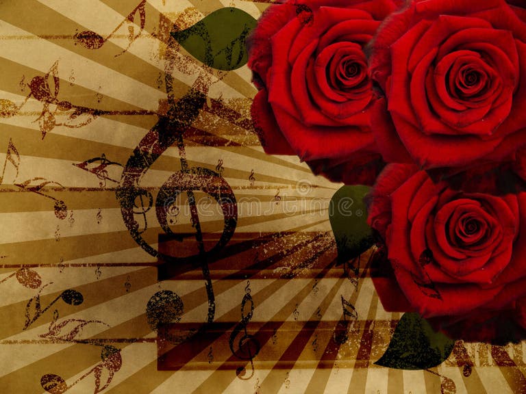 Vintage Music Notes Roses Stock Illustrations – 128 Vintage Music Notes ...