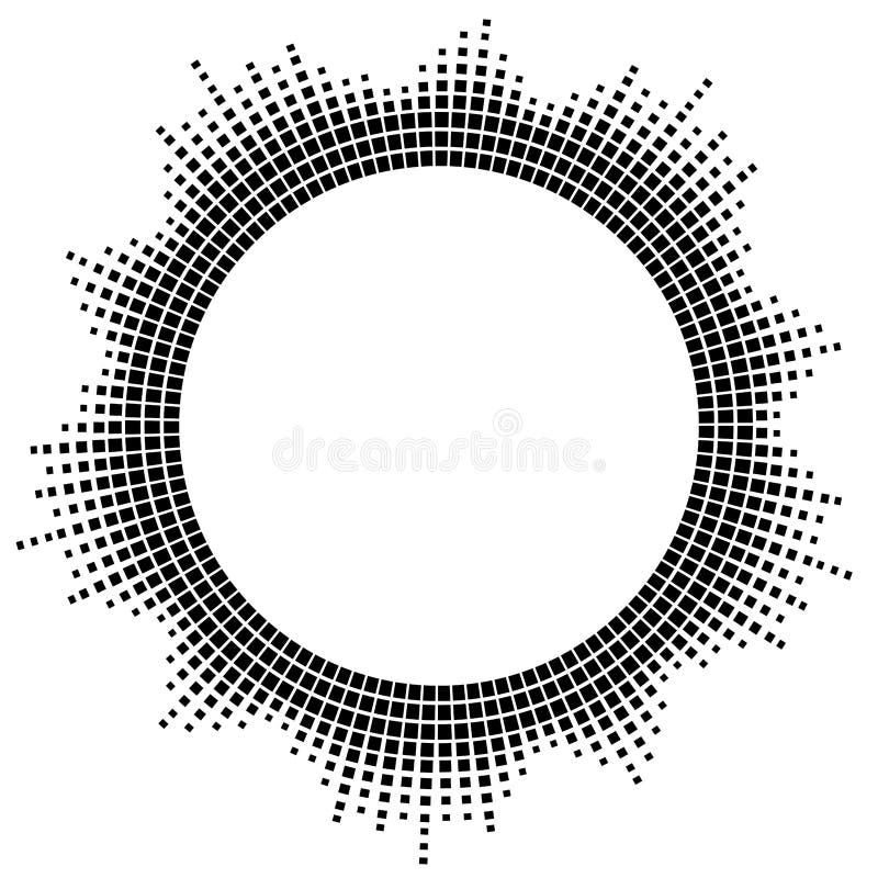Music Round Frame. Circular Sound Wave Frame with Equalizer Dot ...