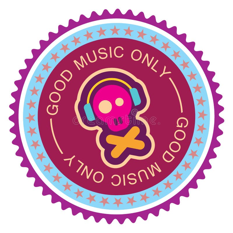 Music round label stock vector. Illustration of conceptual - 45358739