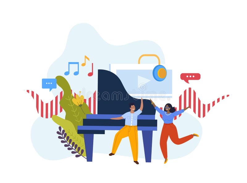 Music School People Composition Stock Vector - Illustration of note ...