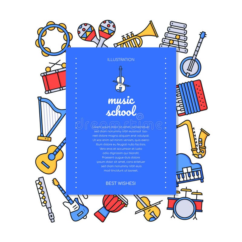 Music School - Vector Flat Design Style Banner Stock Vector ...
