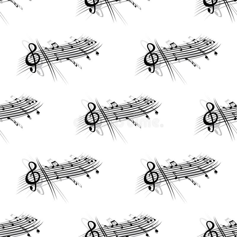 Music Score and Notes Background Seamless Pattern Stock Vector ...