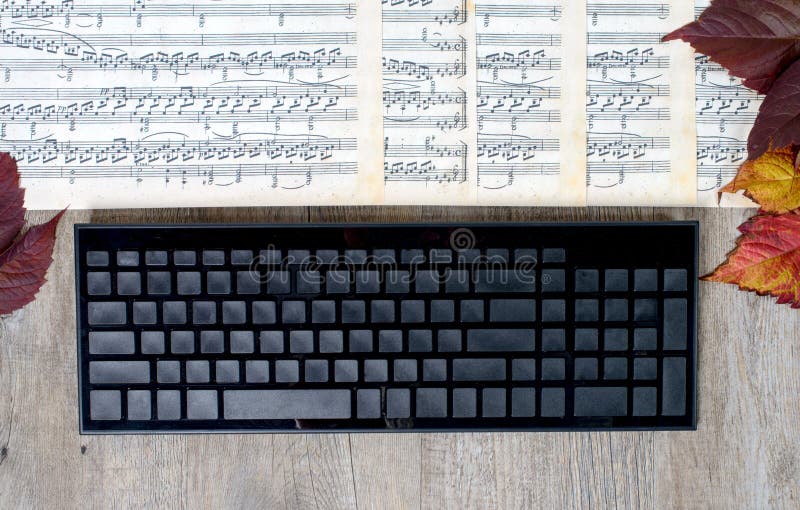 Music Scores with a Computer Keyboard, Stock Image - Image of piece ...