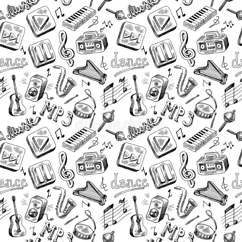 Music symbols stock vector. Illustration of drawing, doodle - 34157428