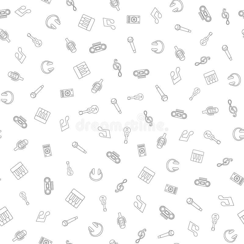 Music Seamless Pattern Background. Vector Texture Illustration. Stock ...