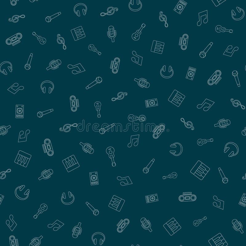 Music Seamless Pattern Background. Vector Texture Illustration. Stock ...