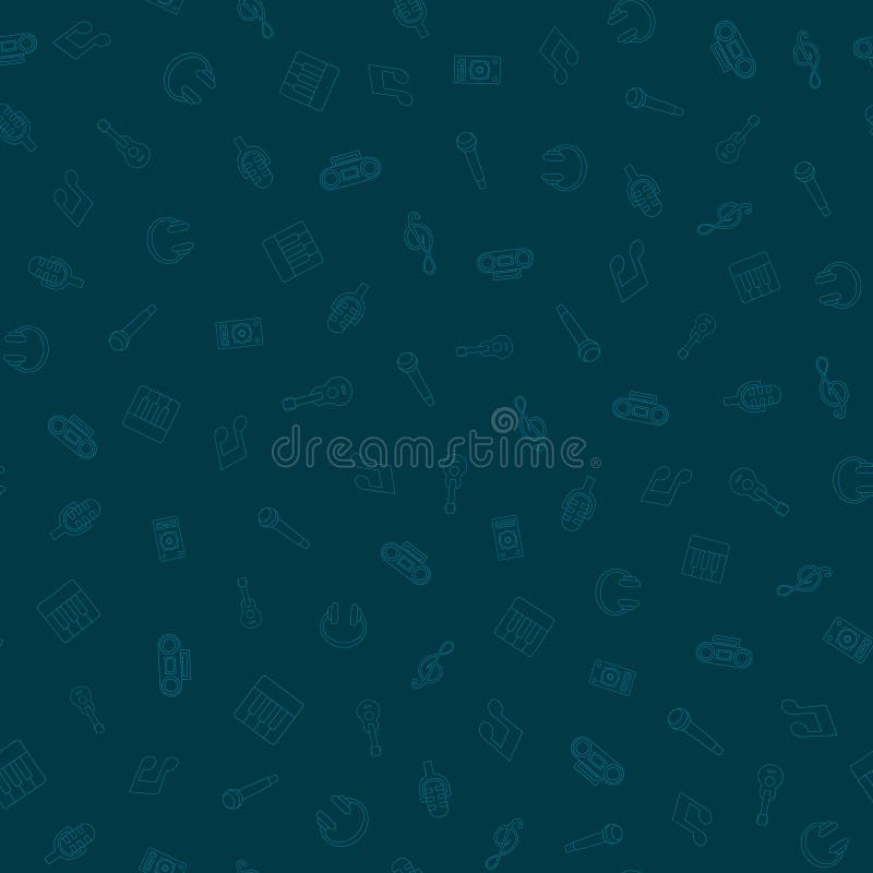 Music Seamless Pattern Background. Vector Texture Illustration. Stock ...