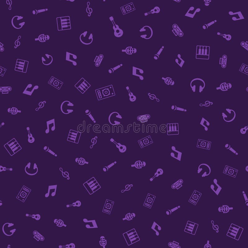 Music Seamless Pattern Background. Vector Texture Illustration. Stock ...