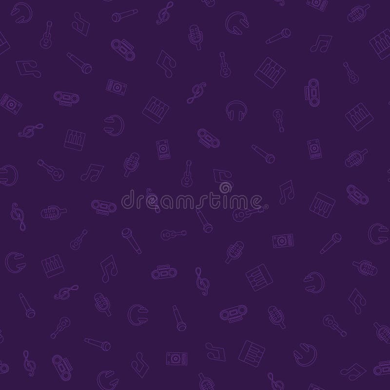 Music Seamless Pattern Background. Vector Texture Illustration. Stock ...