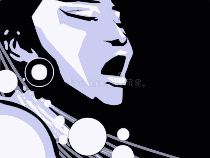 Singer Woman Music Jazz Blues Comics Cartoon Stock Vector ...