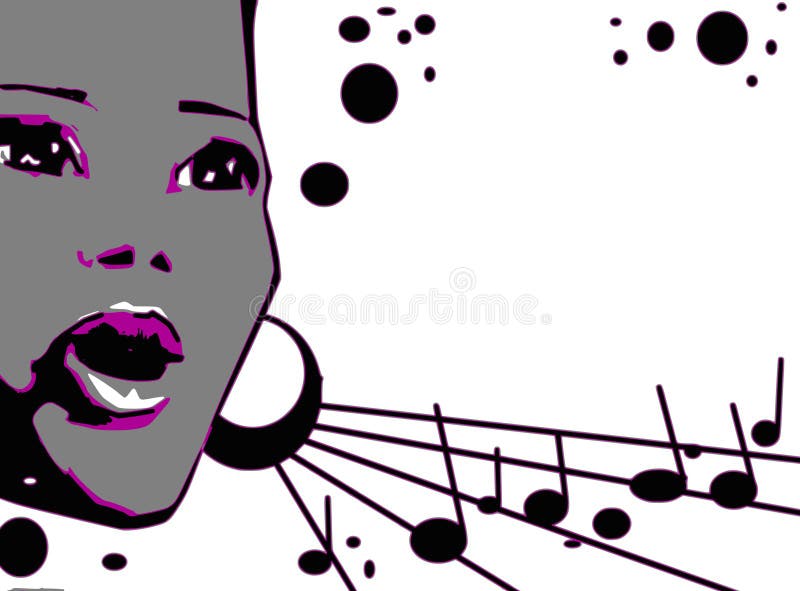 Singer Woman Music Jazz Blues Comics Cartoon Stock Vector ...
