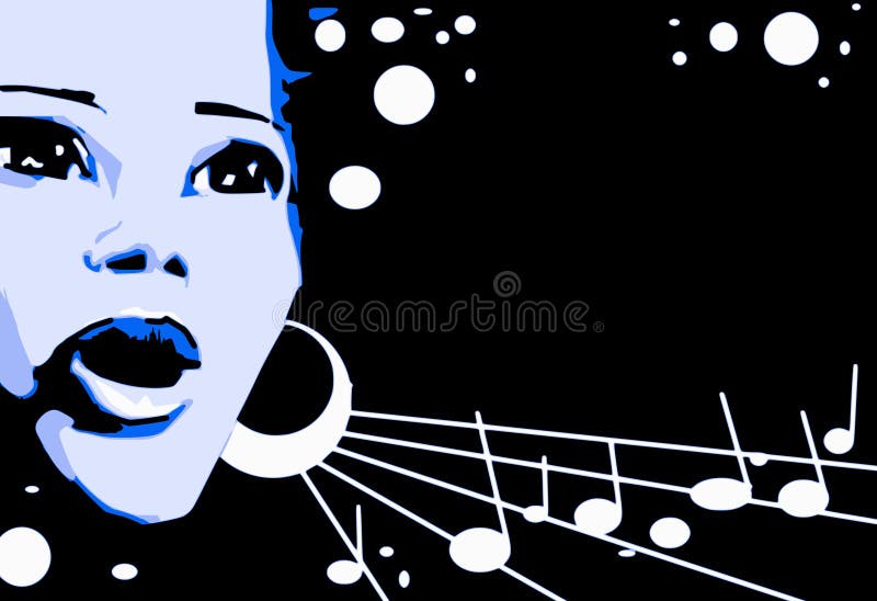 Singer Woman Music Jazz Blues Comics Cartoon Stock Vector ...