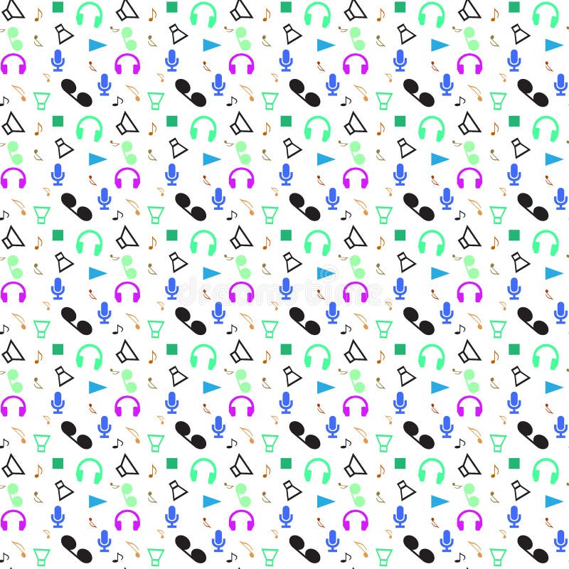 Music Shapes Pattern Vector Illustration Stock Vector - Illustration of ...