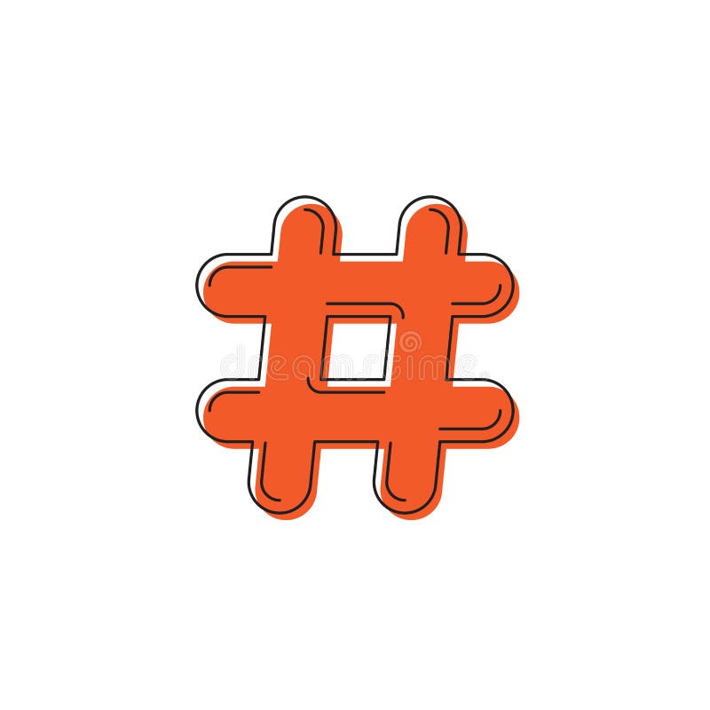 Music Sharp Sign, Hashtag Icon , Solid Logo Illustration, Stock ...