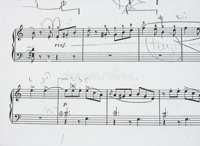 Piano Sheet Music stock image. Image of clef, classical - 7315683