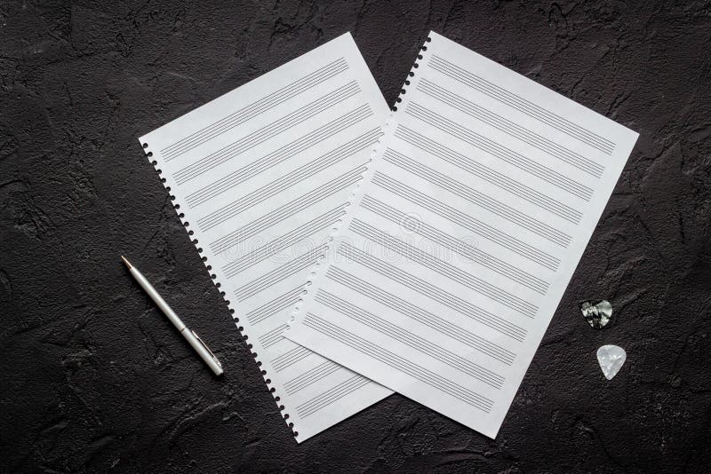 Music Sheets for Writing Notes. Compose Music Concept Stock Image ...