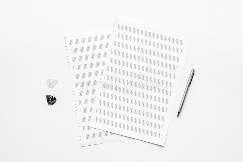 Music Sheets for Writing Notes. Compose Music Concept Stock Photo ...