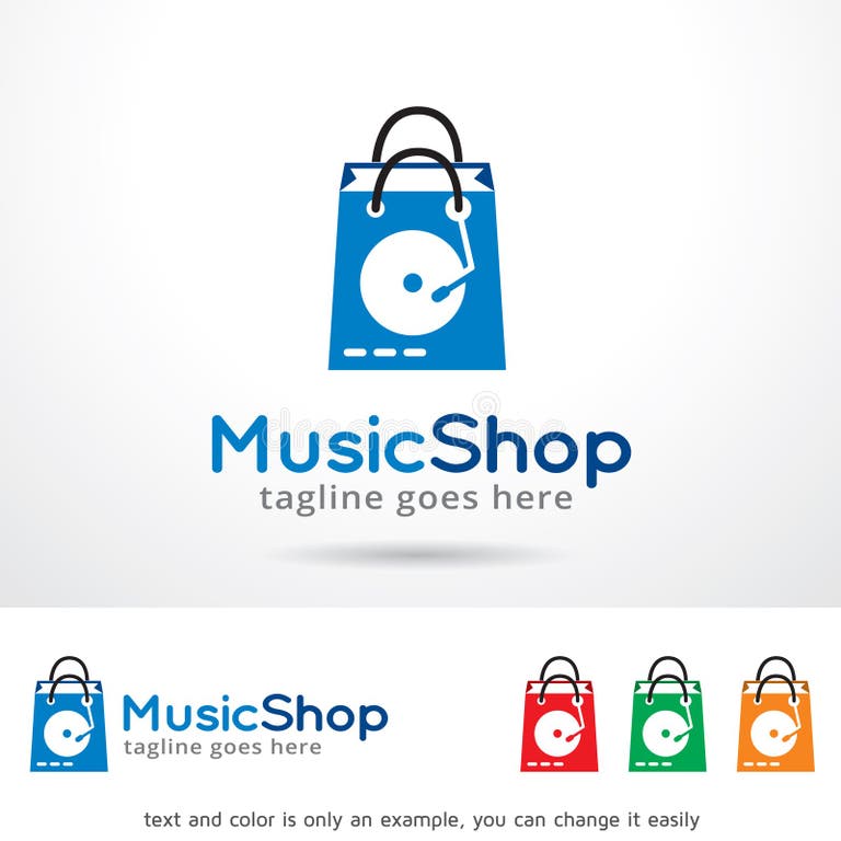 Music Shop Logo Template Design Vector Stock Vector - Illustration of ...