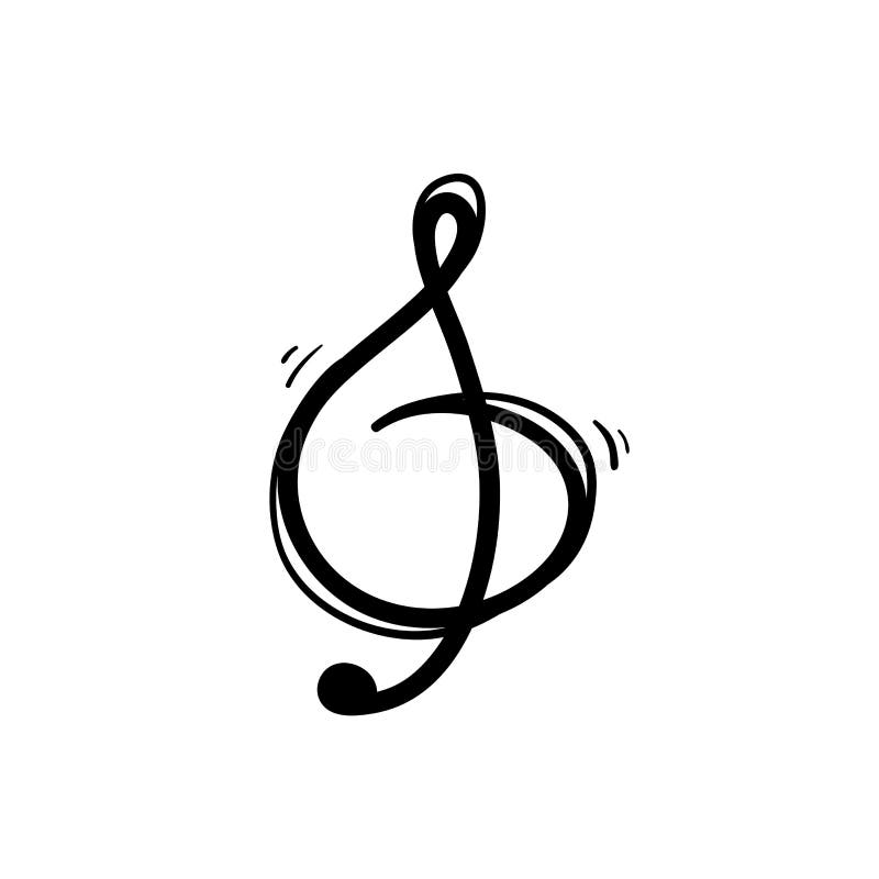 Music Sign Hand Drawing of G Key Symbol Doodle Design Stock Vector ...