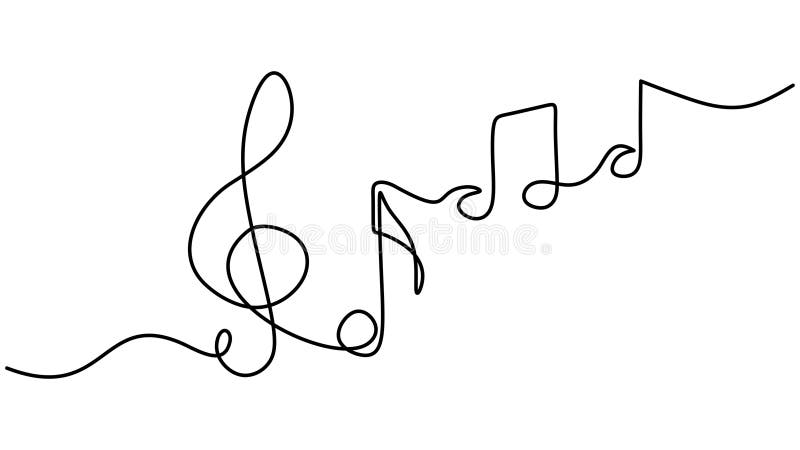 Music Notes One Line Stock Illustrations – 202 Music Notes One Line ...
