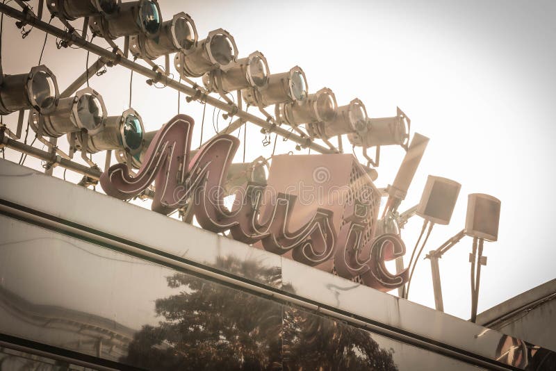 Music sign stock photo. Image of billboard, band, entertainment - 89578424