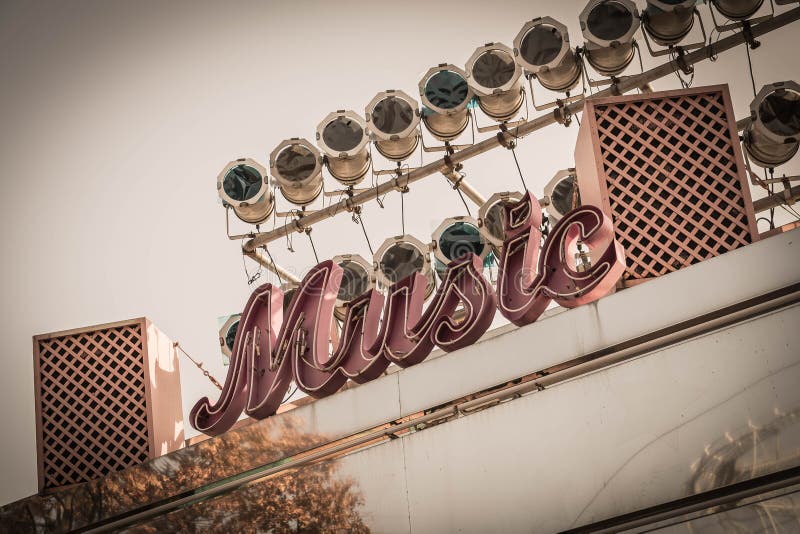 Music sign stock photo. Image of country, club, worn - 89683048