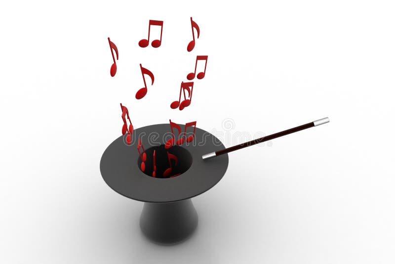 Magic hat and music notes stock vector. Illustration of elegant - 28019085