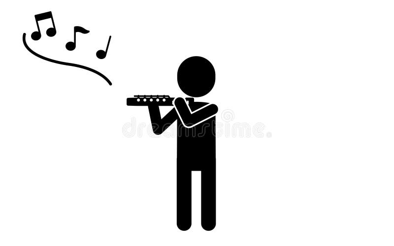 Music, Simple Pictogram of Flutist Stock Vector - Illustration of icon ...