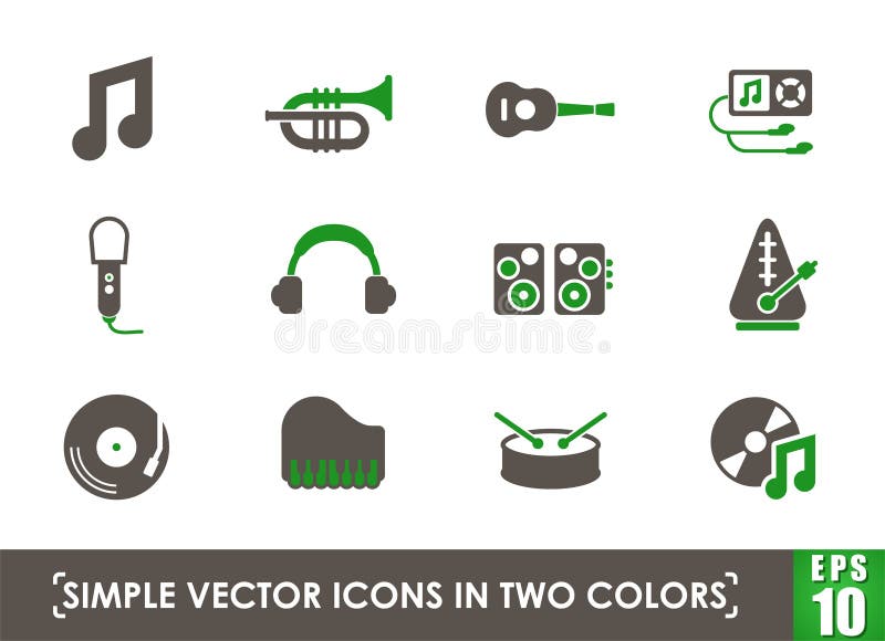 Music simple vector icons stock vector. Illustration of design - 234261388