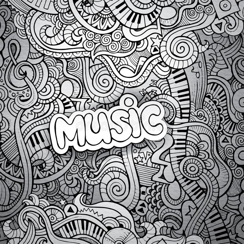 Music Sketchy Notebook Doodles Vector Illustration Stock Vector ...